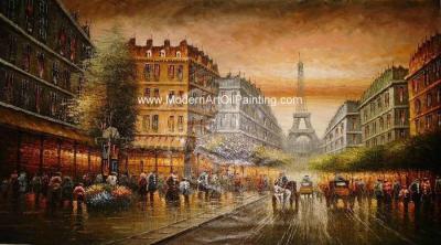 China Paris Street Scene Canvas Painting Customized Size Color For Neo-Classic Style for sale