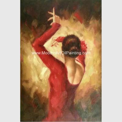 Chine Danseur fait main moderne Oil Painting, mur abstrait Art Canvas Painting de flamenco à vendre