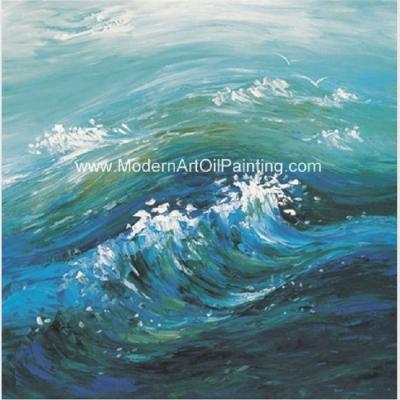 China Sumário contemporâneo Art Painting Sea Wave feito a mão, arte da parede da lona de Strectched à venda