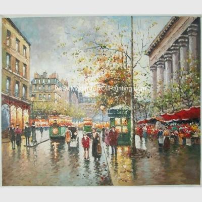 China Ontworpen van de de Straatscène van Parijs het Olieverfschilderijolie op Linnen voor Woonkamer Deco Te koop