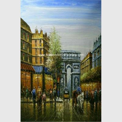 Paris Abstract Painting Eiffel Tower / Paris Street Paintings Palette Knife With Texture