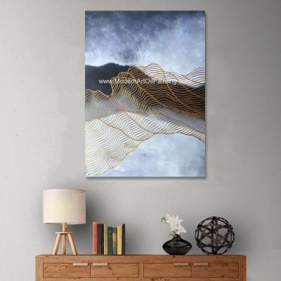 Cina Stagnola di oro incorniciata di Art Canvas Paintings Painting 3D dell'estratto sul tessuto del poliestere in vendita