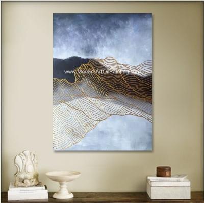Cina Stagnola di oro incorniciata di Art Canvas Paintings Painting 3D dell'estratto sul tessuto del poliestere in vendita