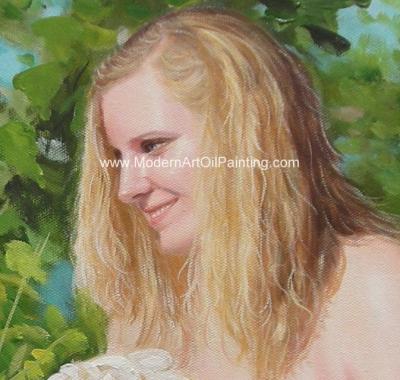 中国 写真現実的な注文オイルの肖像画からの手塗りの結婚肖像画の絵画 販売のため