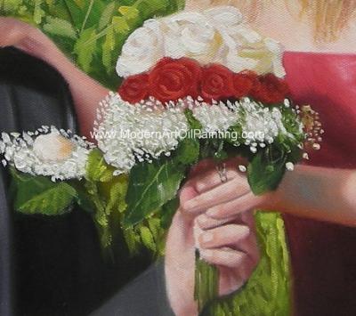 中国 写真現実的な注文オイルの肖像画からの手塗りの結婚肖像画の絵画 販売のため
