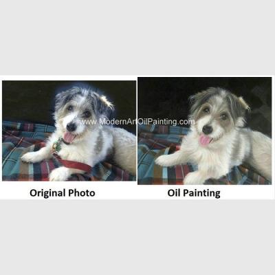 Chine Portrait de chien personnalisé par portraits faits sur commande de peinture à l'huile d'animal familier peignant le cadeau unique à vendre