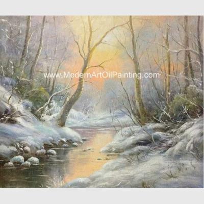 Cina Pittura su ordinazione incorniciata del paesaggio di inverno con lo stile classico neo- della neve in vendita