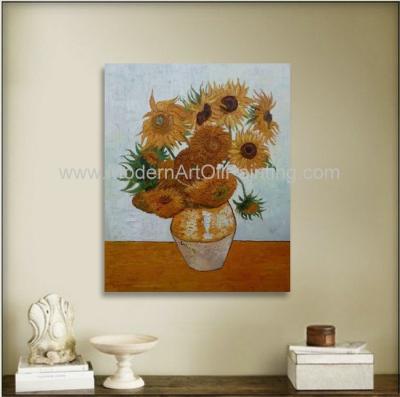 Cina Campagna Vincent Van Gogh Oil Paintings Sunflowers con le foglie di oro di Vienna 20 x 24 pollici in vendita