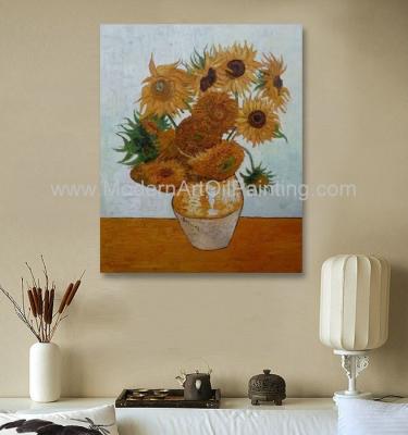 Cina Campagna Vincent Van Gogh Oil Paintings Sunflowers con le foglie di oro di Vienna 20 x 24 pollici in vendita
