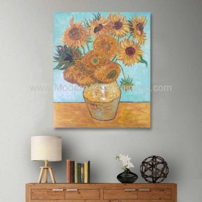 Cina Van Gogh Oil Reproduction dipinto a mano, pitture di Vincent Sunflowers Still Life Oil in vendita
