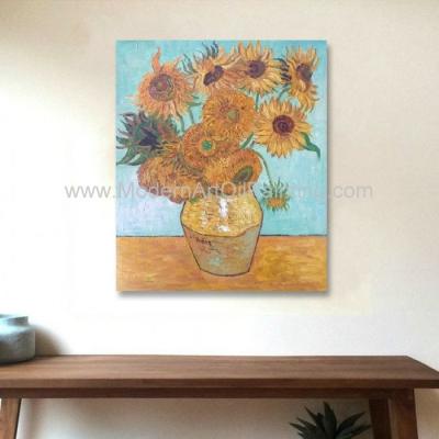 Cina Van Gogh Oil Reproduction dipinto a mano, pitture di Vincent Sunflowers Still Life Oil in vendita