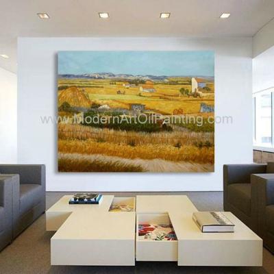 China Geel Vincent Van Gogh Oil Paintings Harvest-Olieverfschilderij op Canvas Te koop