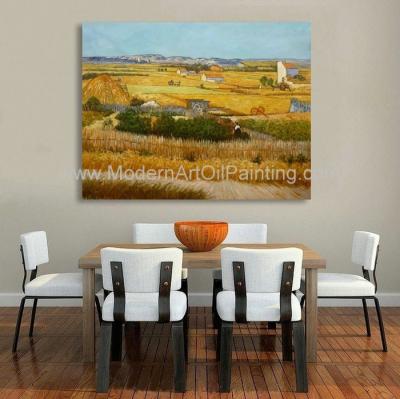 China Geel Vincent Van Gogh Oil Paintings Harvest-Olieverfschilderij op Canvas Te koop