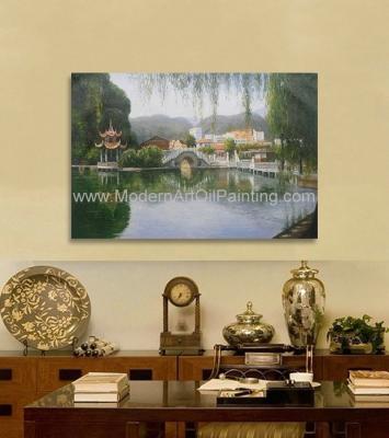 Cina Pitture a olio dipinte a mano di Claude Monet Oil Paintings Chinese Landscape in vendita