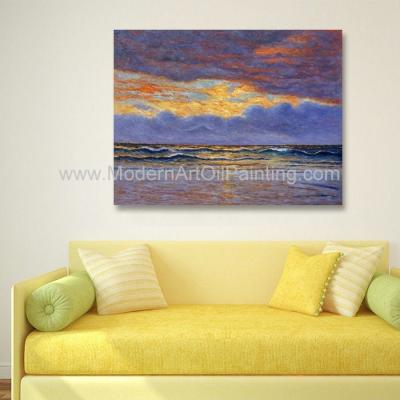 Cina Pitture a olio di vista sul mare di Claude Monet Oil Paintings Reproduction Sunrise di impressionismo in vendita