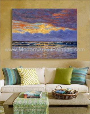 Cina Pitture a olio di vista sul mare di Claude Monet Oil Paintings Reproduction Sunrise di impressionismo in vendita