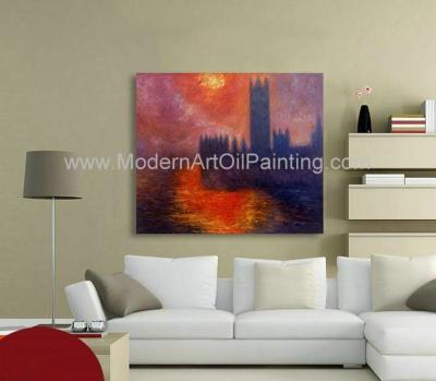 Cina Vecchio maestro Claude Monet Oil Paintings Houses della pittura del Parlamento dipinto a mano in vendita