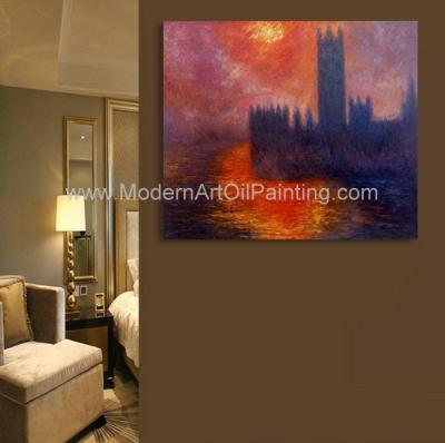 Cina Vecchio maestro Claude Monet Oil Paintings Houses della pittura del Parlamento dipinto a mano in vendita