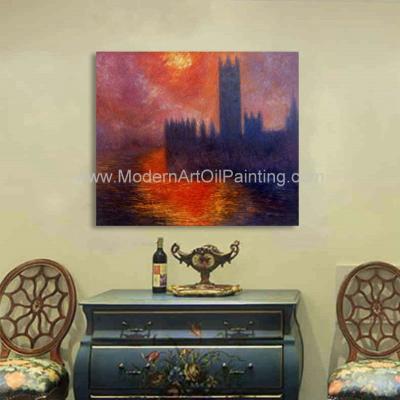 Cina Vecchio maestro Claude Monet Oil Paintings Houses della pittura del Parlamento dipinto a mano in vendita
