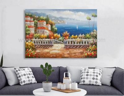 Cina Pittura a olio Mediterranea fatta a mano di scena del giardino della pittura a olio del paesaggio per la decorazione in vendita