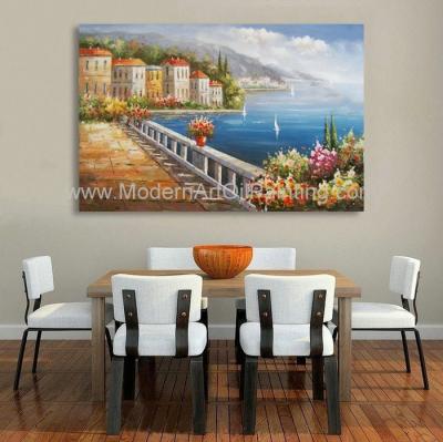 Cina Pittura a olio Mediterranea europea, pittura a olio fatta a mano del giardino floreale della tela in vendita