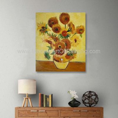 Cina Pittura a olio floreale del girasole contemporaneo su tela Van Gogh Masterpiece Replicas in vendita