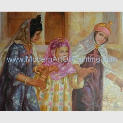 Cina Gente storica della ragazza della riproduzione araba fatta a mano della pittura a olio che dipinge sulla tela in vendita