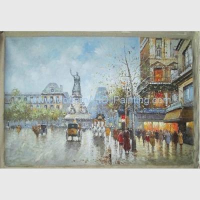 Cina Pittura fatta a mano dello Streetscape della tela di pittura a olio di Parigi della decorazione domestica in vendita