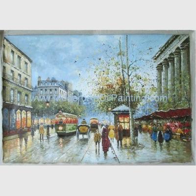 Cina Pittura fatta a mano dello Streetscape della tela di pittura a olio di Parigi della decorazione domestica in vendita