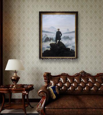 Cina Artista romantico tedesco Caspar David Friedrich, il vagabondo sopra il mare di nebbia, pittura a olio su tela in vendita