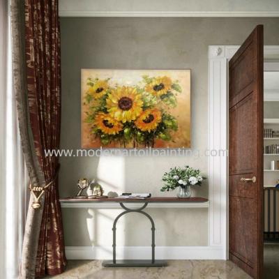 Cina Parete Art For Bedroom dei fiori della pittura a olio del mestichino del girasole in vendita