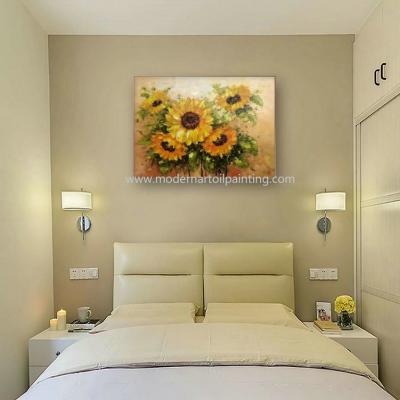 Cina Parete Art For Bedroom dei fiori della pittura a olio del mestichino del girasole in vendita