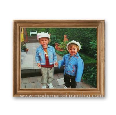 Cina Tela realistica dei ritratti su ordinazione della pittura a olio dei bambini dalle foto in vendita