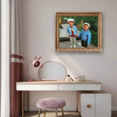 Cina Tela realistica dei ritratti su ordinazione della pittura a olio dei bambini dalle foto in vendita