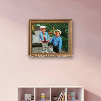Cina Tela realistica dei ritratti su ordinazione della pittura a olio dei bambini dalle foto in vendita