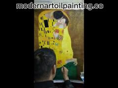Hand Painted Reproduction Oil Paintings Canvas Kiss Oil Painting For Home Decoration