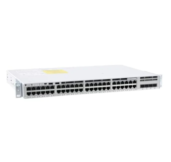 Rear view of Cisco C9200L-48P-4G-E switch