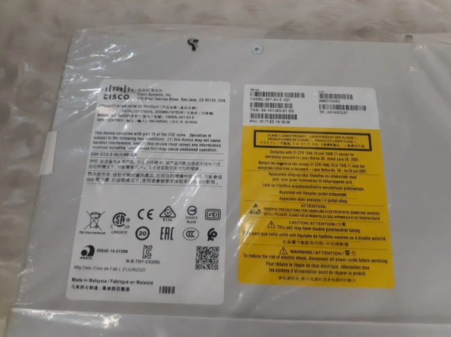 Side view of Cisco C9200L-48T-4G-E switch