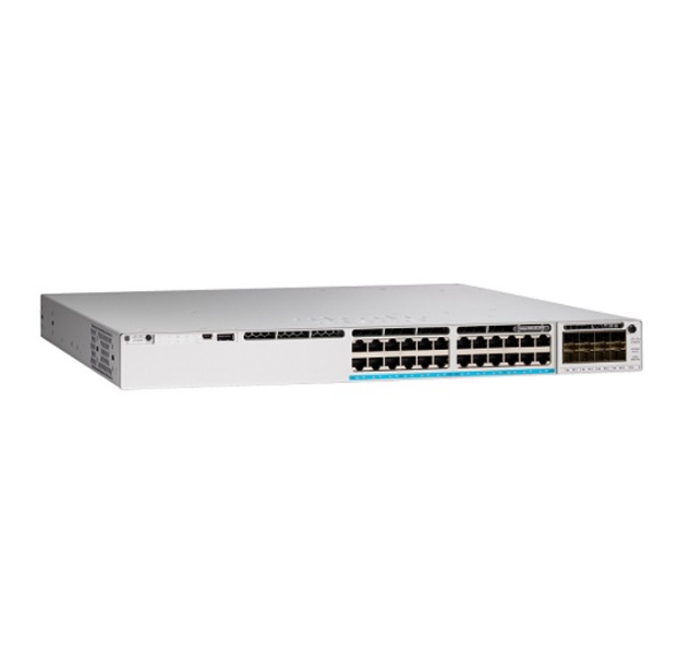 Front view of Cisco C9300-24U-E switch