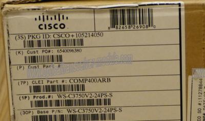 China Cisco Network Switch WS-C3750V2-24PS-S 24 10/100 PoE +2 x SFP 32Gbps for sale
