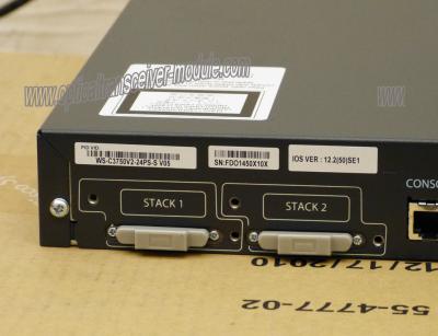 China Cisco Network Switch WS-C3750V2-24PS-S 24 10/100 PoE +2 x SFP 32Gbps for sale