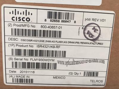China Professional 2 Ports Cisco Router Xenpak Switches 4300 Series ISR4321/K9 for sale