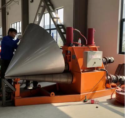 China Steel metal cone plate bending machine conical heads hydraulic roller for sale