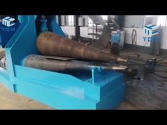 3 rollers hydraulic cone rolling machine steel conical cover bender