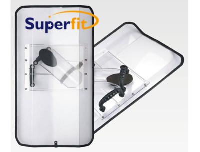 China The transparent, hard and edge-folded rectangular anti riot shield with arm rest for sale