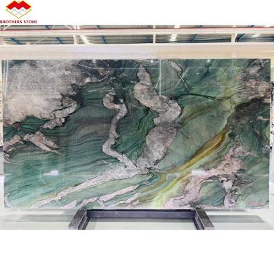 Cina Moderno pavimento di marmo di calcite Bata Smeraldo Verde Quartzite lastra per pannello di parete dell'hotel in vendita