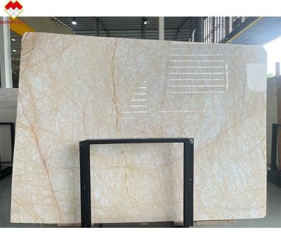 Cina La lastra di marmo dorato lucidato è ideale per il moderno design grafico dei pavimenti delle ville. in vendita