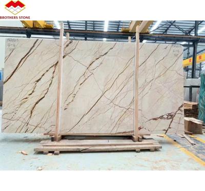 China Pisos e escadas interiores Solfitel ouro mármore grande laje em estilo natural moderno à venda