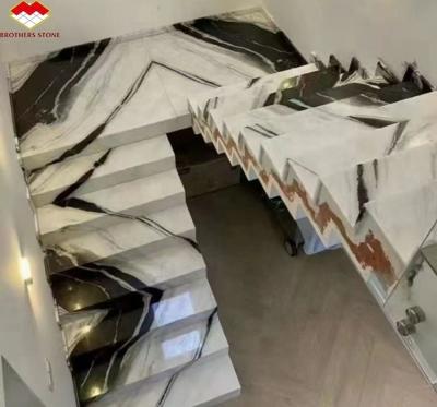 China Escadaria recta não escorregadia pisos de escada com pedra sinterizada grandes lajes de estoque especial à venda