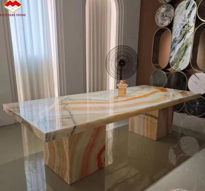 Cina Disegno di mobili da tavolo per hotel con pietra naturale Arco Iris Onice di marmo in vendita